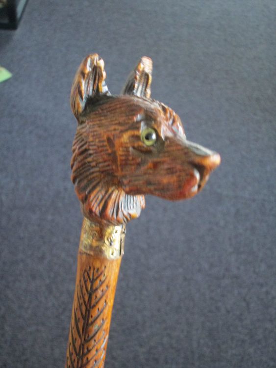 Antiker Altherren Spazierstock/Dandystock, HUND, sehr schön (Gebraucht ...