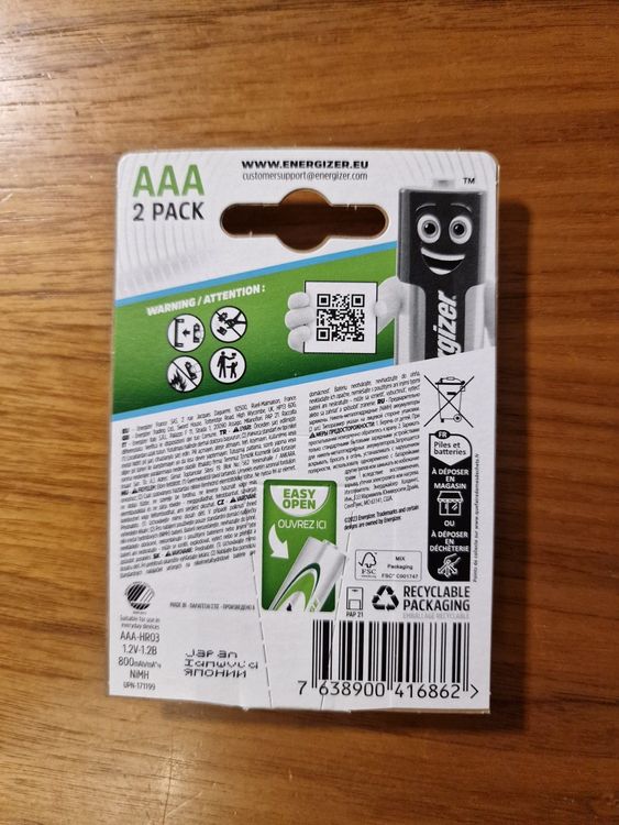 Energizer Recharge Extreme 6 Stk., AAA, 800 mAh / Batterie (Neu und ...