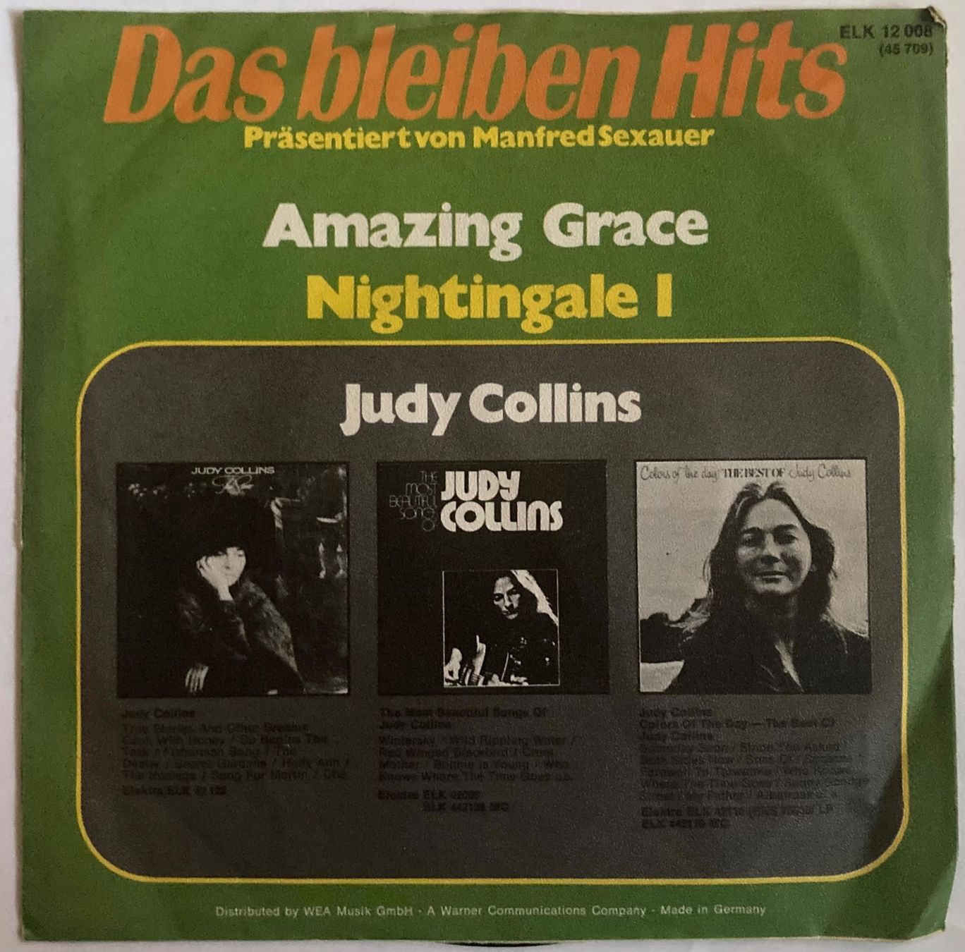 JUDY COLLINS - AMAZING GRACE / NIGHTTINGALE I (D'occasion) à Poliez ...