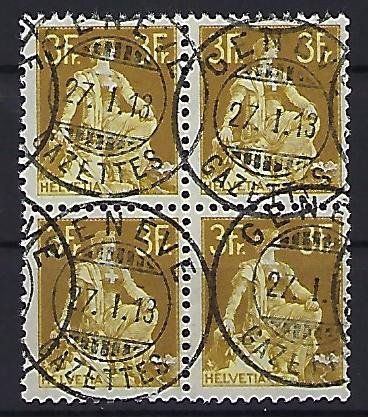 Viererblock Helvetia mit Schwert gest. GENEVE (Gebraucht) in Hitzkirch für CHF 1 – mit Lieferung ...