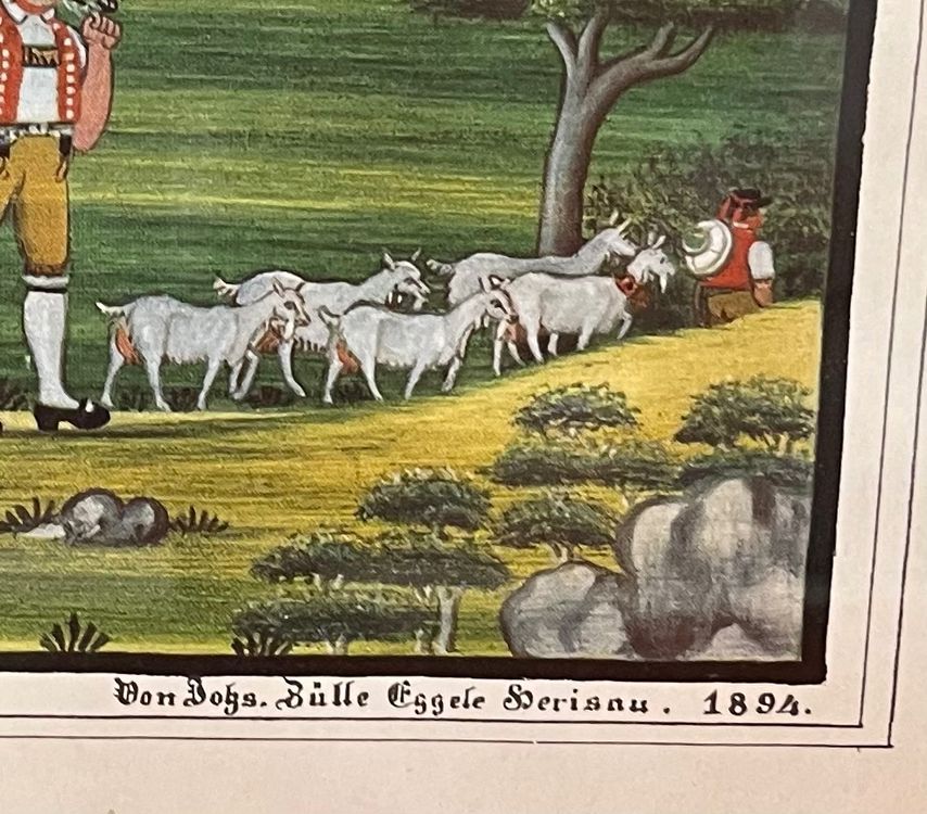Appenzeller Bild Johannes Zülle 1894 gerahmt hinter Glas (Gebraucht) in ...