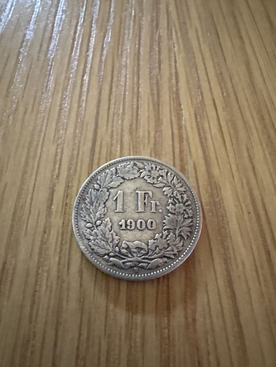 Silbermünze 1 Fr. 1900, Helvetia Schweiz (Gebraucht) in Adliswil für CHF 20 – mit Lieferung auf ...