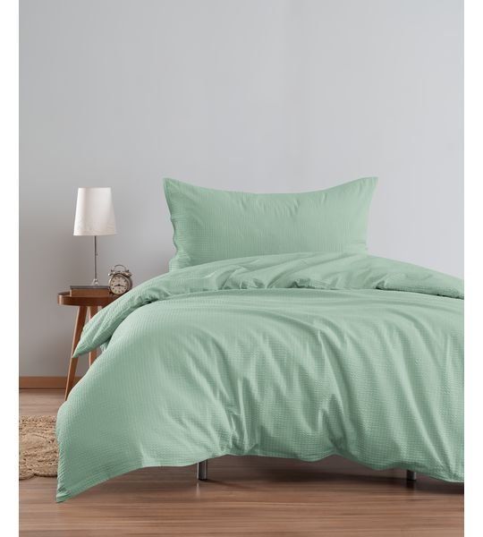 Uni Seersucker Bettwäsche-Set 65x100 cm + 160x210 cm (Neu und ...