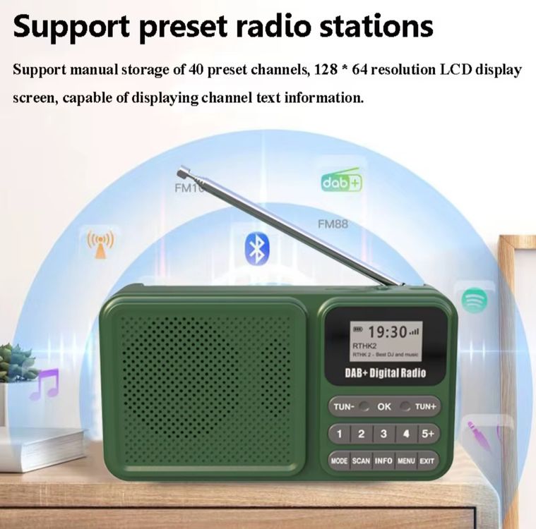 NUOVA Radio DAB+FM con, Bluetooth, USB, SD card,... (Nuovo e nell ...