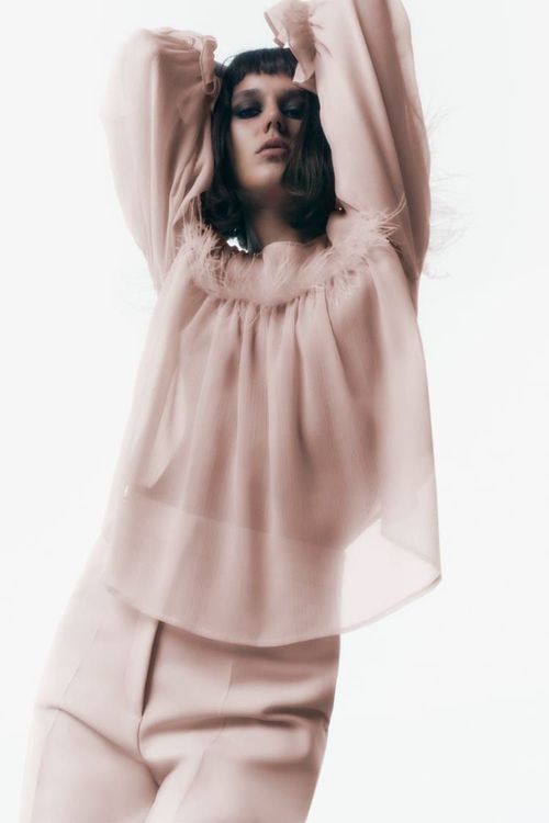 ZARA oversize Bluse mit Federn Gr.L (40-42) NEU Fr.59.90 | Kaufen auf Ricardo