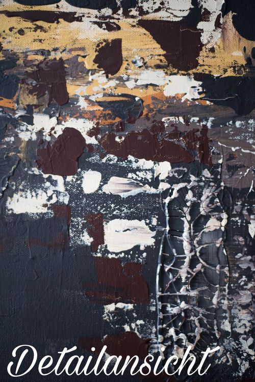 Acrylbild abstrakt schwarz beige Gold braun Unikat Neu | Kaufen auf Ricardo