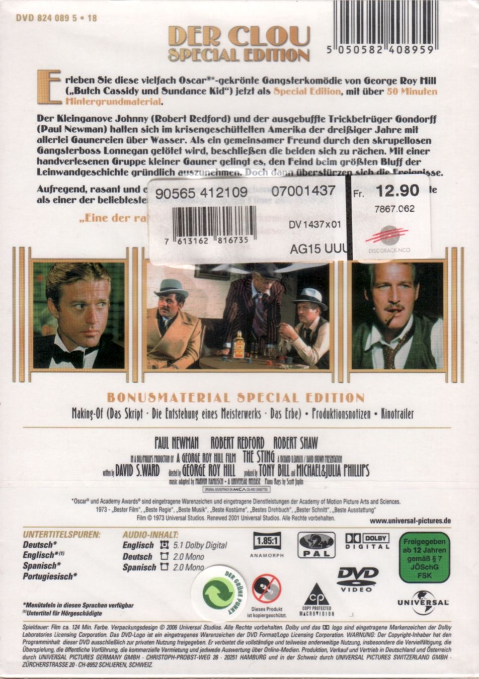 DVD: Der Clou (mit Robert Redford, Paul Newman) (Neu und ...