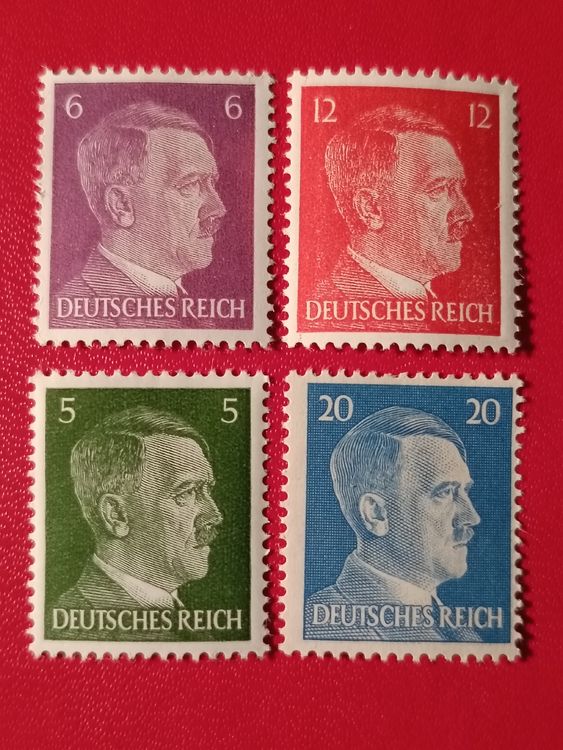 4 BRIEFMARKEN DEUTSCHES REICH HITLER UNGESTEMPELT (Neu (gemäss ...