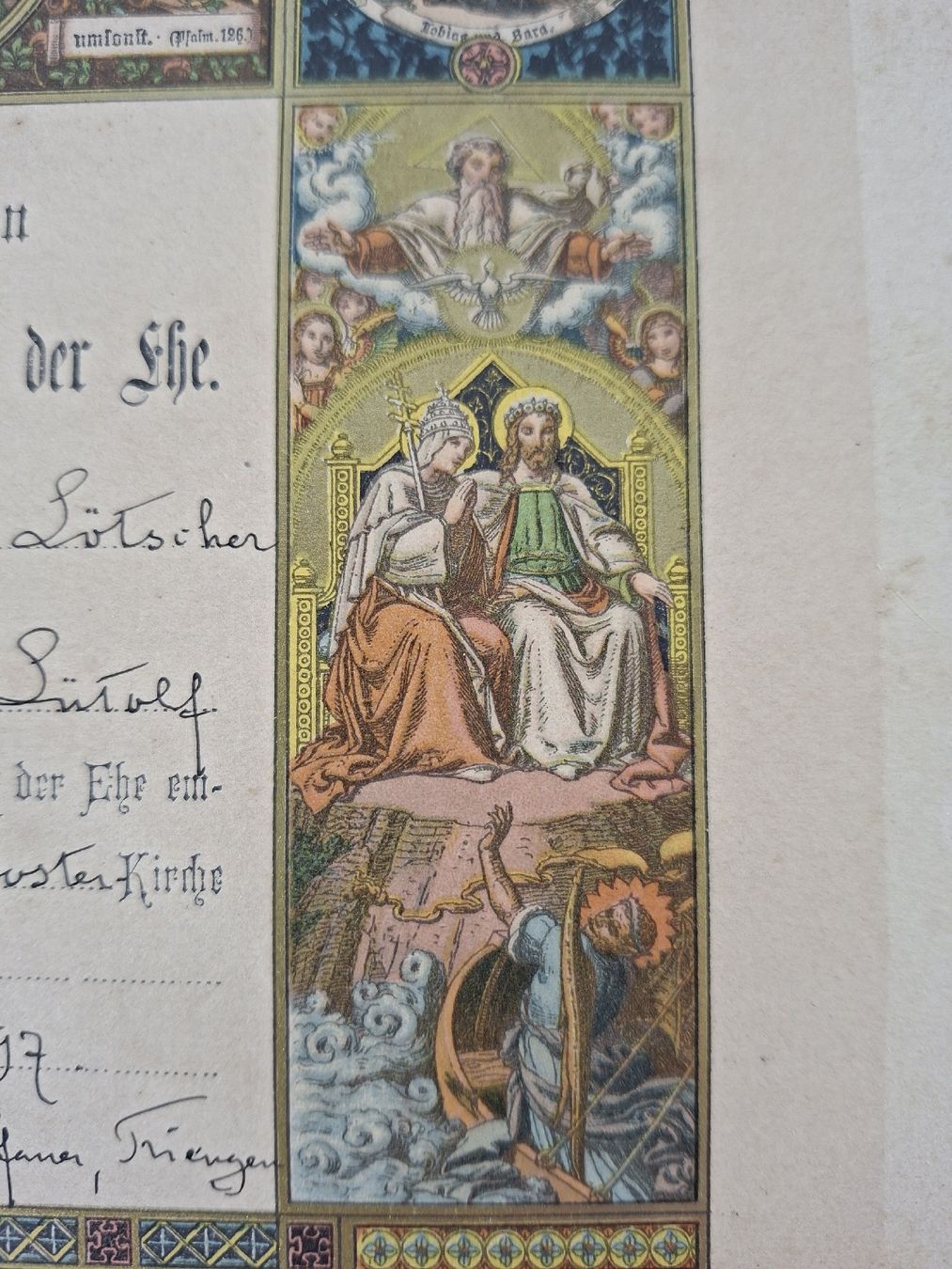 antikes Dokument, heilige Sakrament der Ehe, Susee 1897 (Gebraucht) in ...