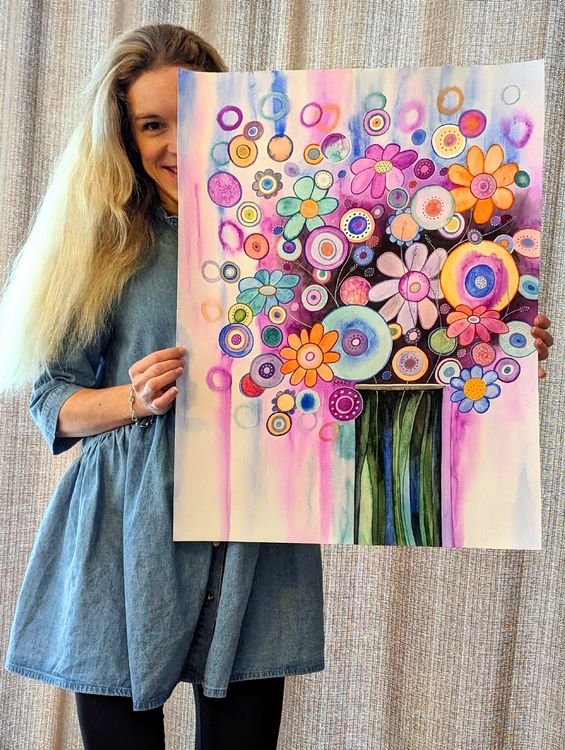 Original Aquarell Fantasie Blumenstrauss (Neu und originalverpackt) in Wittenbach für CHF 175 ...