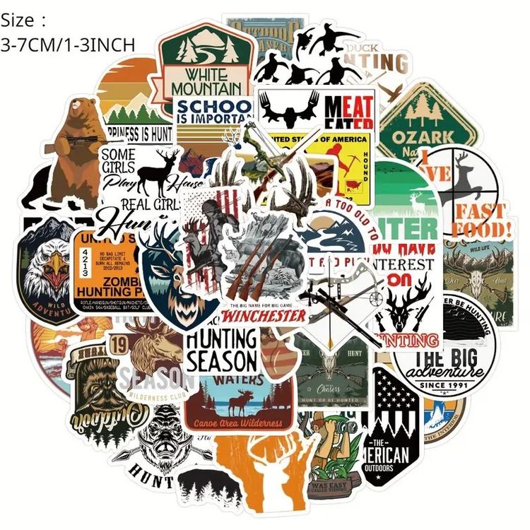 50 tlg Stickerset Jagd Jagen Gewehr Jäger Wald Reh Hirsch | Acheter sur ...