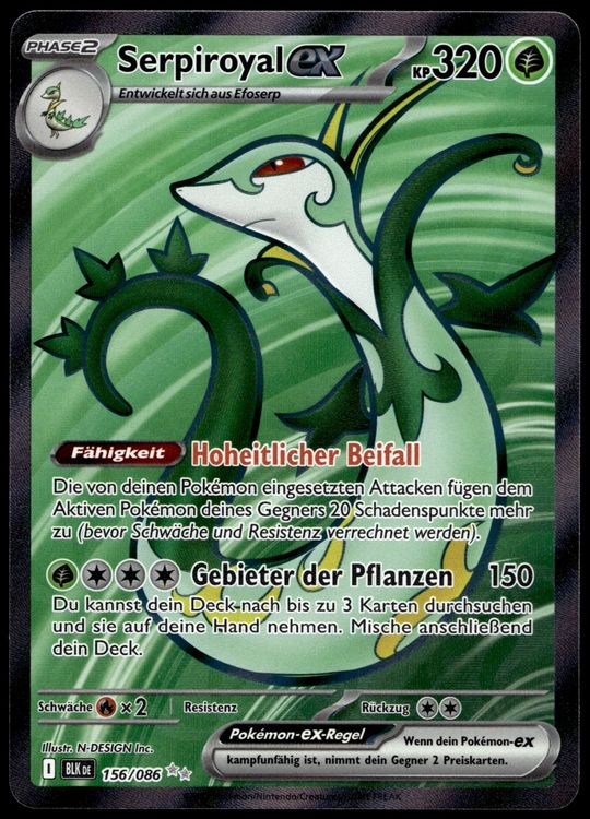 Serpiroyal EX #156 BLK Pokémon Holo UR Full Art (Neu (gemäss ...