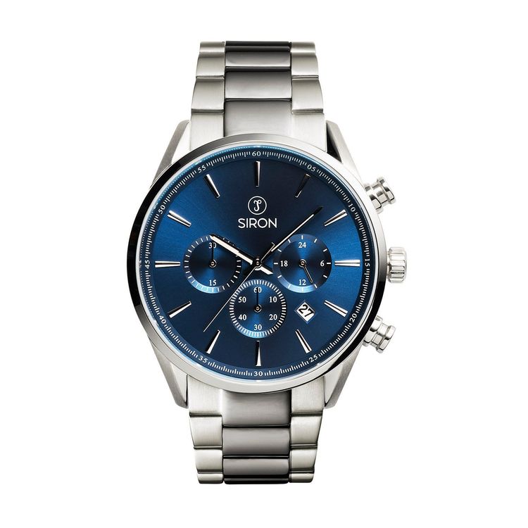 SIRON Superior Chrono - Deep Blue – Silver (Chromstahlband) (Neu und ...