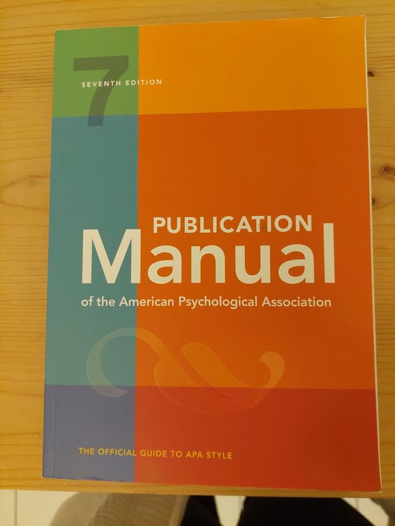 Apa 7th edition, Publication Manual of the american PA (Gebraucht) in ...