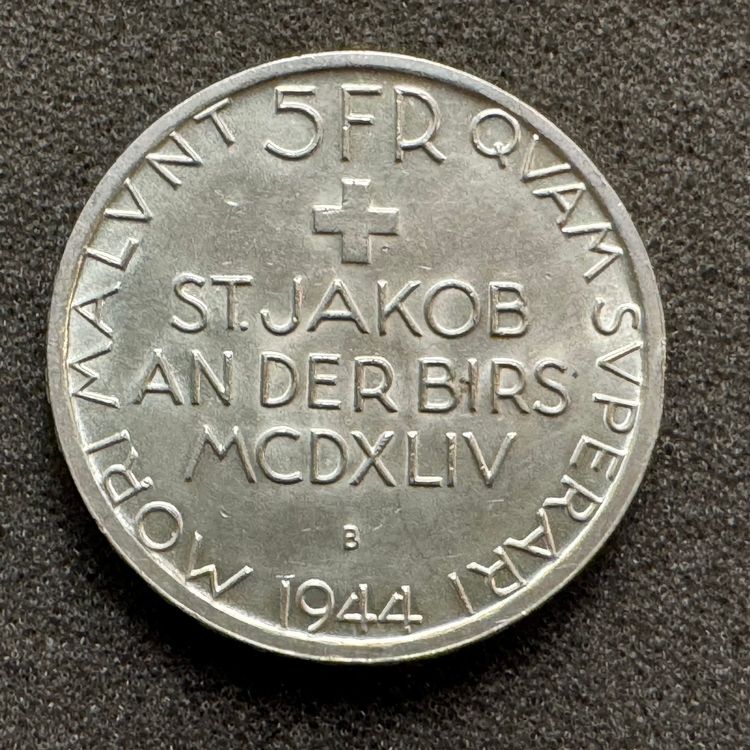 5 Franken Silber 1944 St. Jakob (Gebraucht) in Reitnau für CHF 13 – mit Lieferung auf Ricardo kaufen