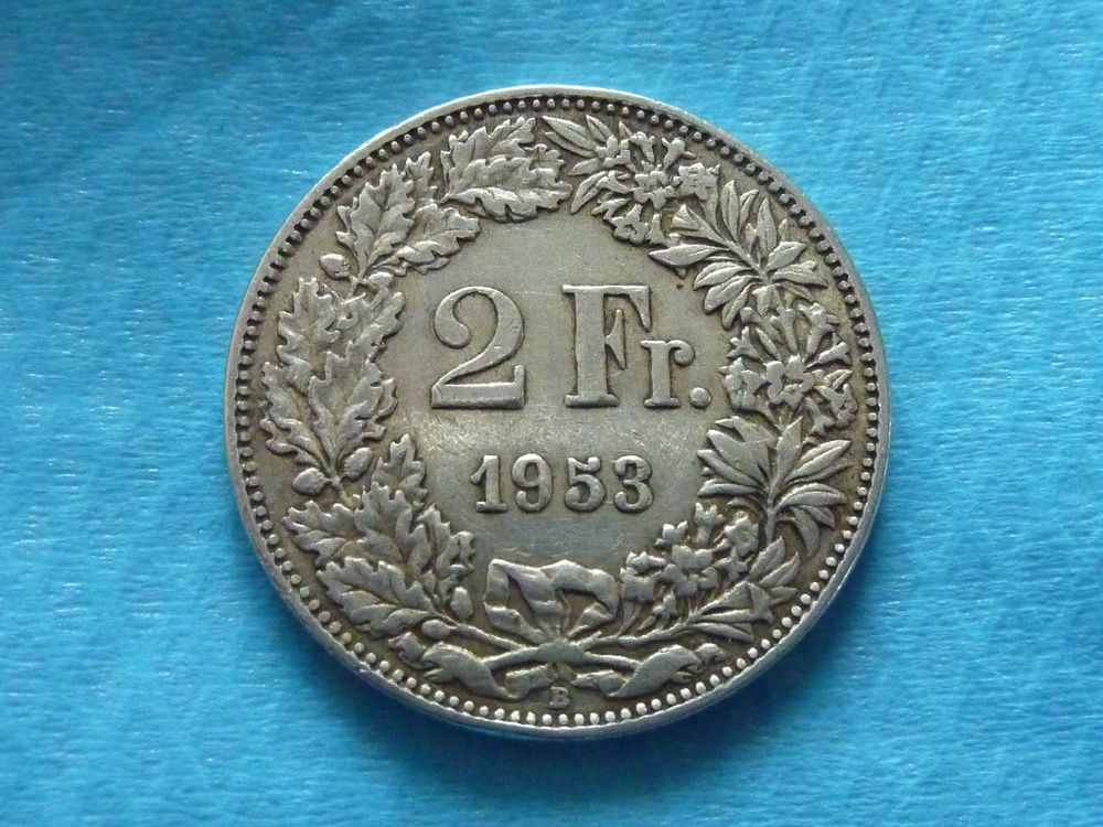 Silber 2 Franken 1953 rar nur 430`000 Prägungen. | Kaufen auf Ricardo