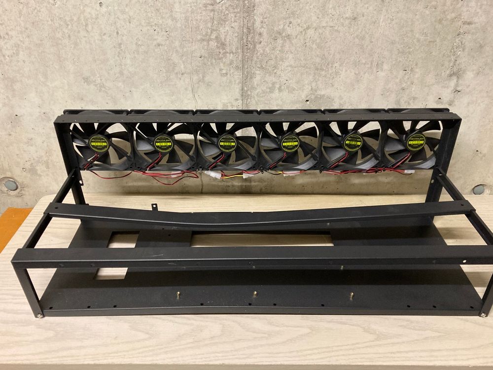 Mining Rig Open Air Frame +6x 120mm Lüfter Veddha Ice Engine (Gebraucht ...