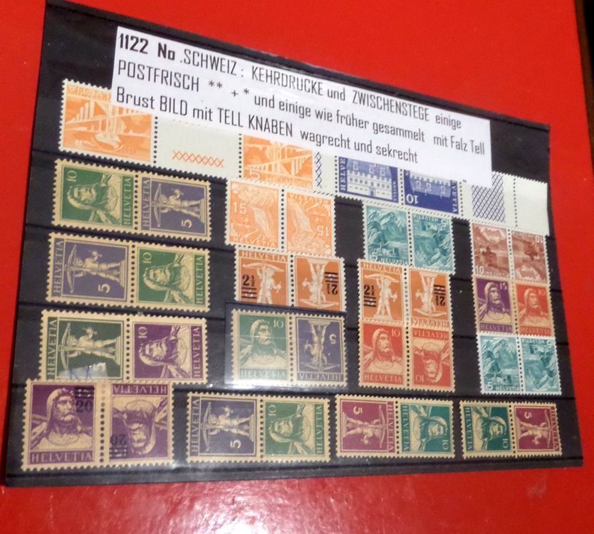 CH-Marken KEHRDRUCKE+ZWISCHENSTEGE ** + * Falz wie früher | Kaufen auf Ricardo