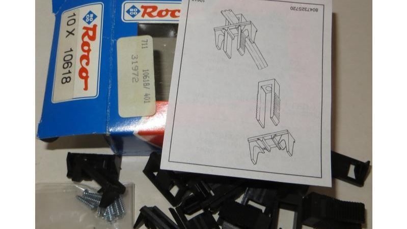 ROCO 10618 Kabelclips klein, 10Stück OVP (Neu und originalverpackt) in ...