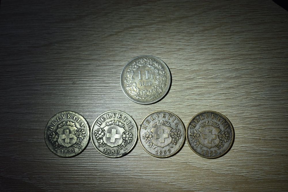 1Fr 1850 + 20 Rappen 1850, 1851,1858 und 1859 | Kaufen auf Ricardo