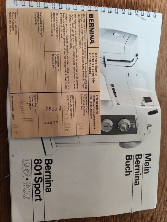 Nähmaschine Bernina Sport 801 (Gebraucht) in Balzers für CHF 52 – mit ...