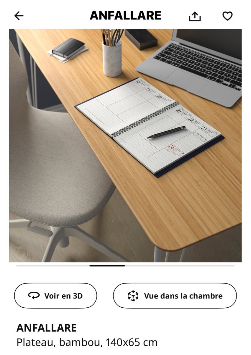 Tableau ANFALLARE IKEA bambou 140x65 cm - comme neuf! (D'occasion) à ...