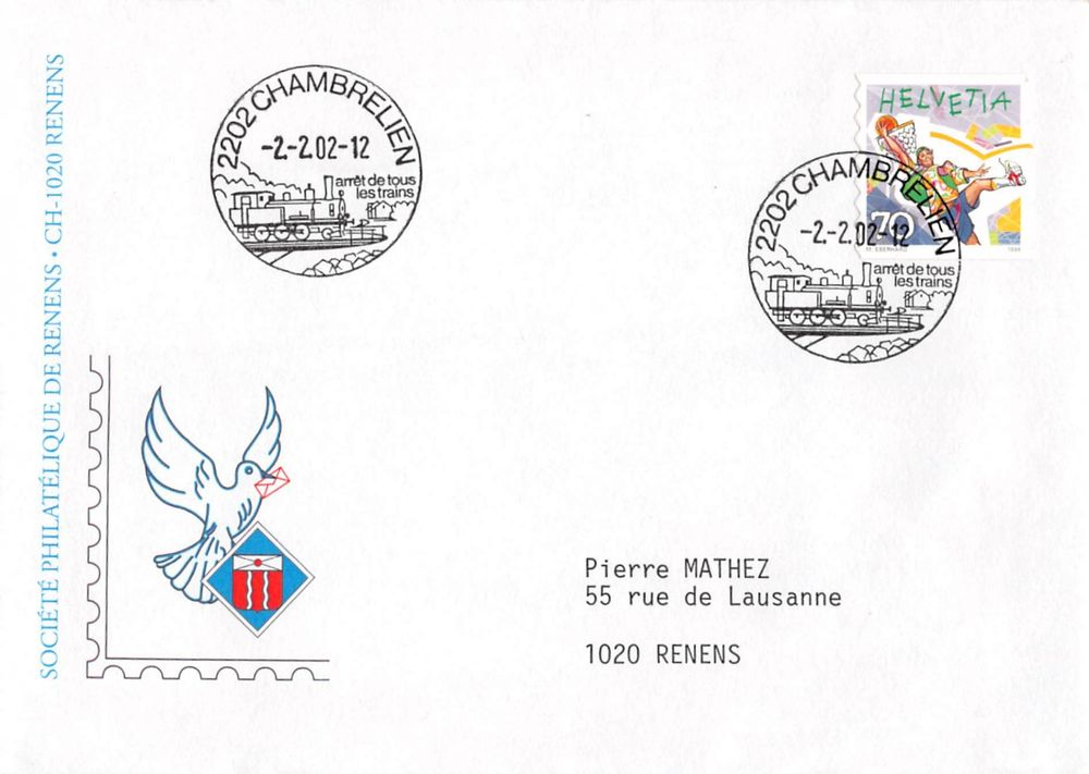 Sonderbrief spez. POSTSTEMPEL 2.2.02-12, (Gebraucht) in Winterthur für ...