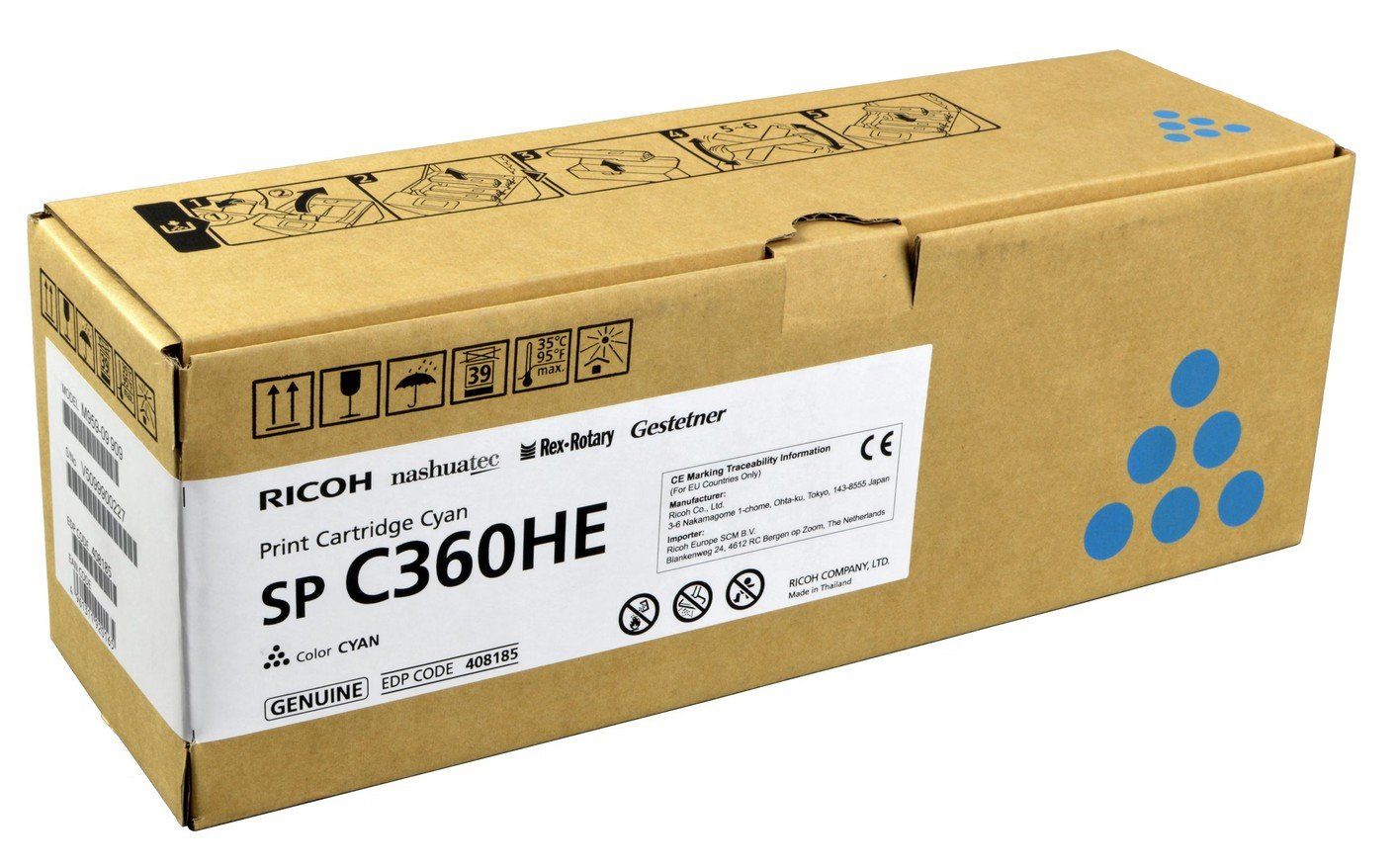 Original Ricoh SP C360, Ricoh SP C361 cyan Toner, 408185 (Neu und ...