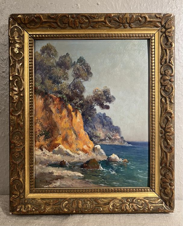 Belle peinture, huile sur bois, René Buisson, scène côtiere (D'occasion ...