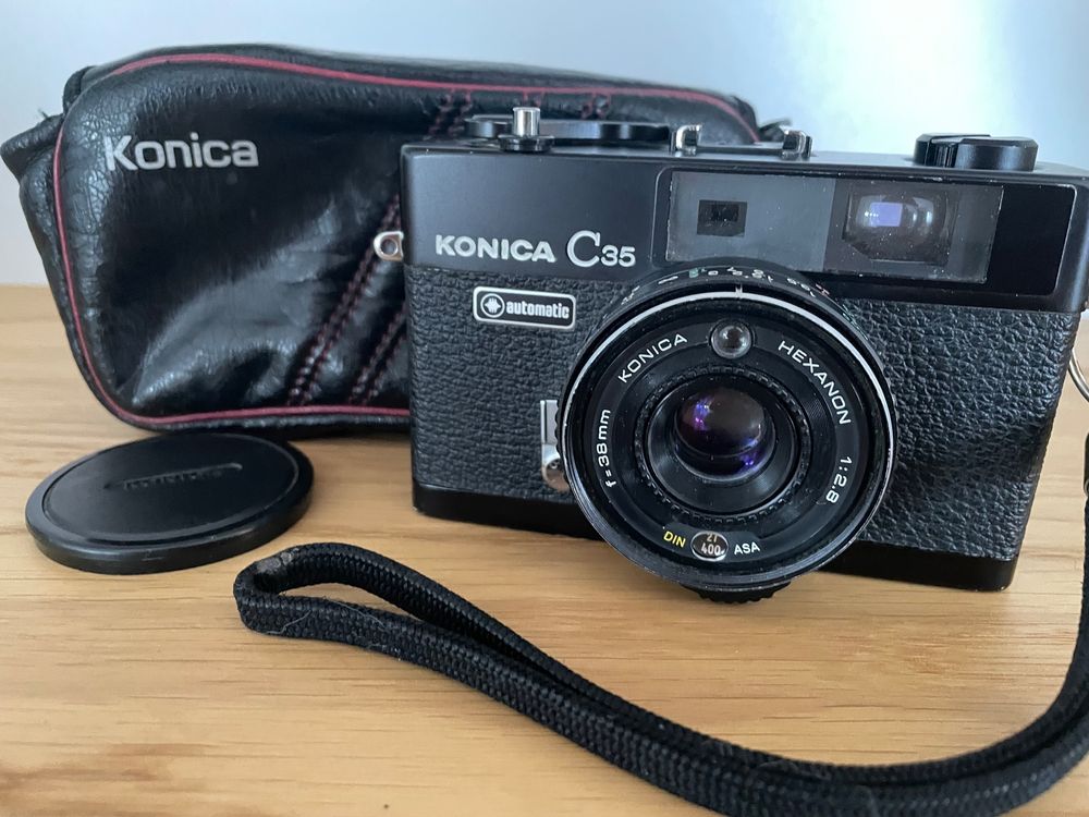 Konica c35 Automatic schwarz mit originaler Konica Tasche (Gebraucht ...