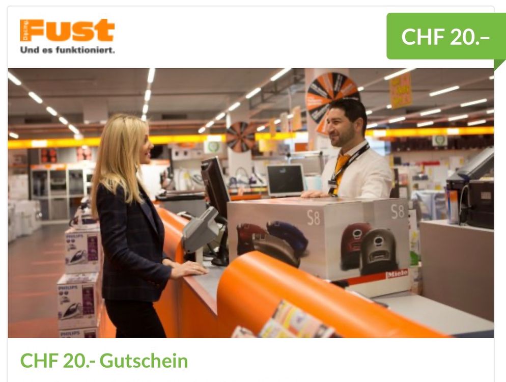 FUST 20 CHF Gutschein | Kaufen auf Ricardo
