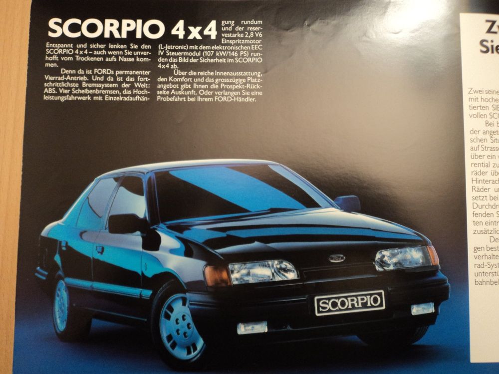 Prospekt Ford Sierra XR 4x4 und Scorpio 4x4 | Kaufen auf Ricardo