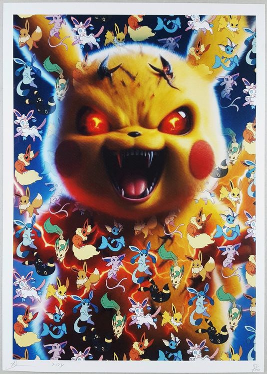 Death NYC Ltd Ed Pop Art Druck " Pokémon Crazy Pikachu (Neu (gemäss Beschreibung)) in Aesch BL ...
