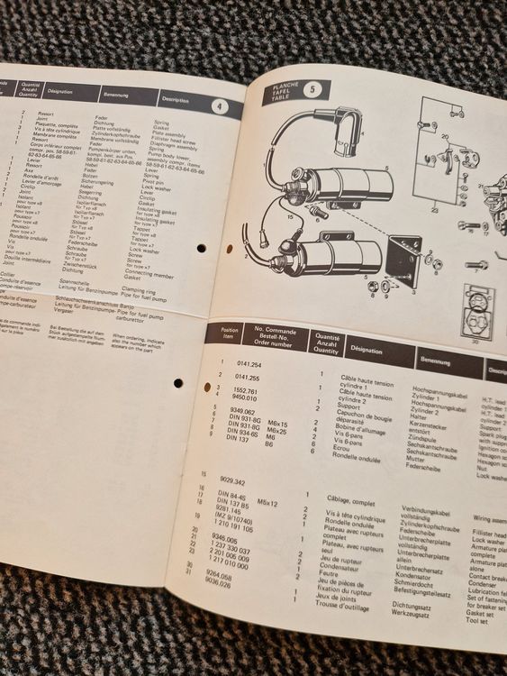 Original ET-Liste MAG Motor 2076-SRL zu Aebi TP1000 + SF2 (Gebraucht ...