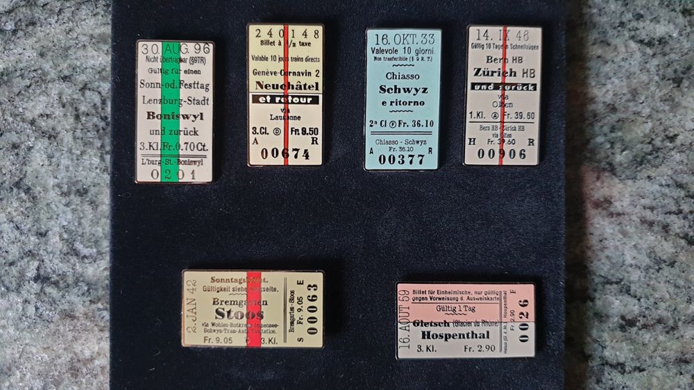 SBB/CFF/FFS PIN's BILLET BIGLETTI TICKET SET LIMITIERT (Gebraucht) in ...