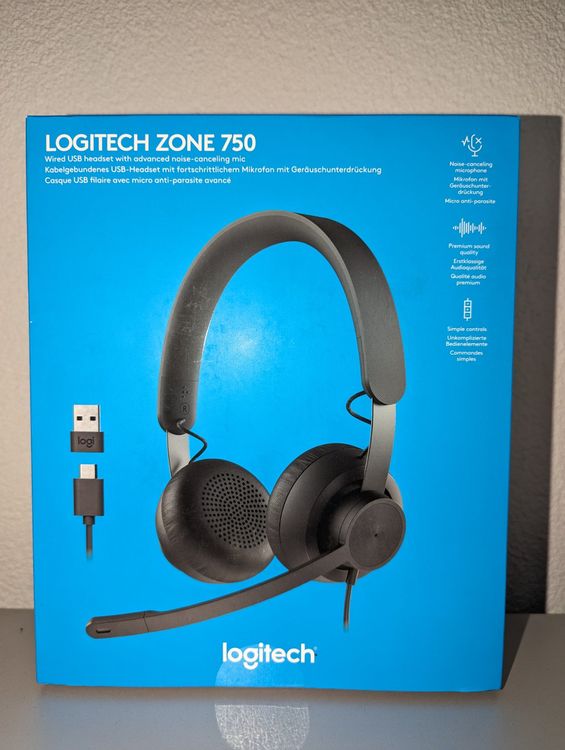Logitech Zone 750 Wired Headset (Neu und ungeöffnet) (Neu und ...