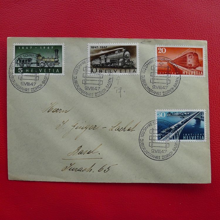 1947 FDC, Eisenbahnen mit Abart (Gebraucht) in Sursee für CHF 20 – mit Lieferung auf Ricardo kaufen