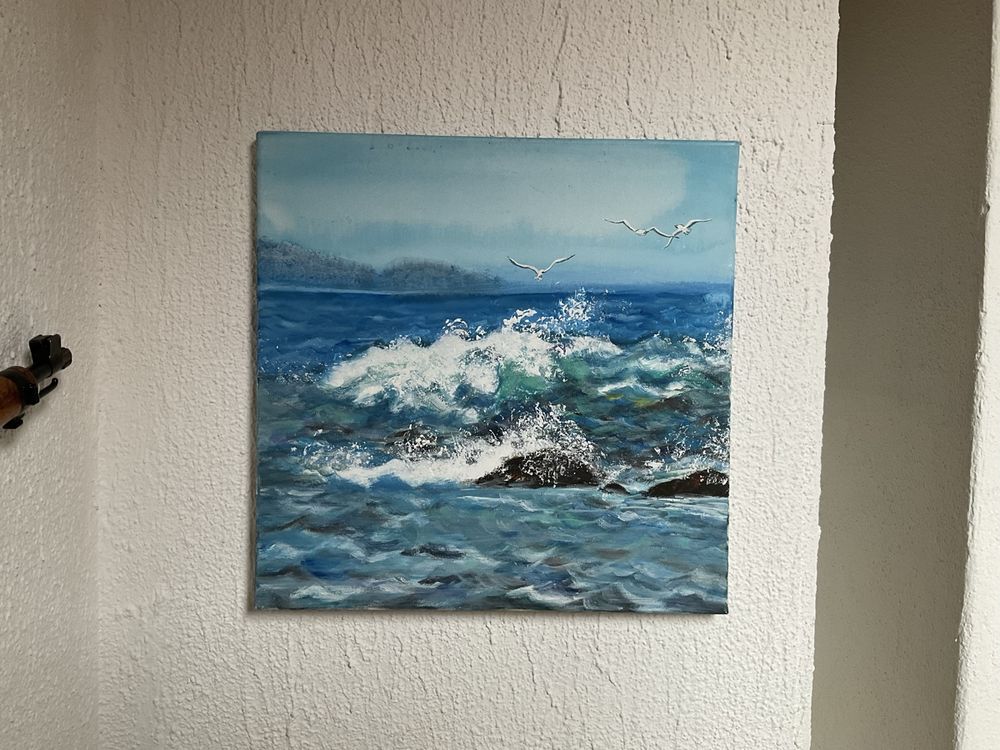 Gemälde Meer Möwen Leinwandbild Bild (Gebraucht) in Endingen für CHF 385 – nur Abholung auf ...