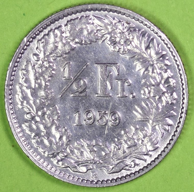 1959 / FR. 0.50 - MÜNZE, natürlich noch in SILBER ! (Gebraucht) in Luzern für CHF 2.6 – mit ...