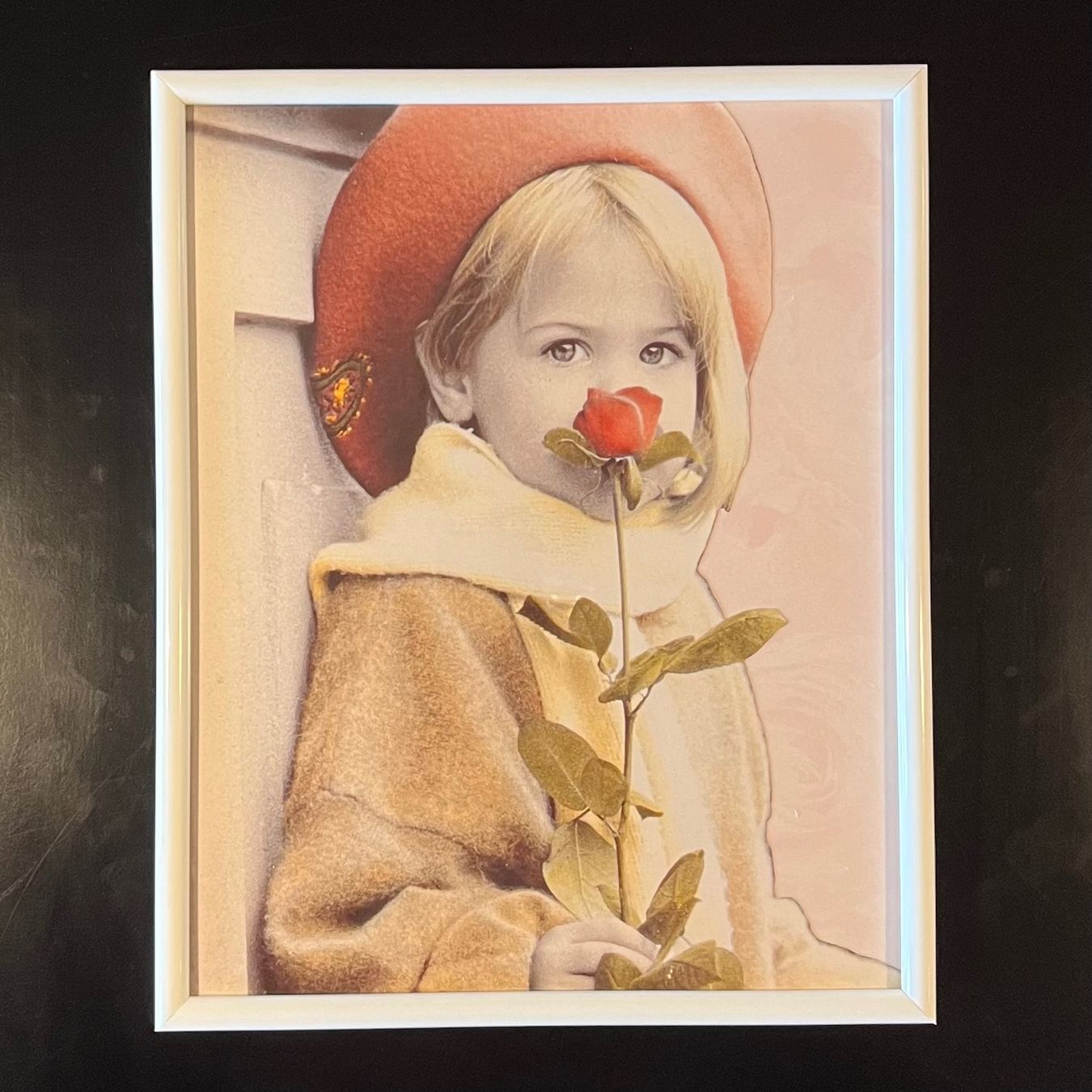 Kim Anderson Mädchen mit Rose im Bilderrahmen (Neu (gemäss Beschreibung ...