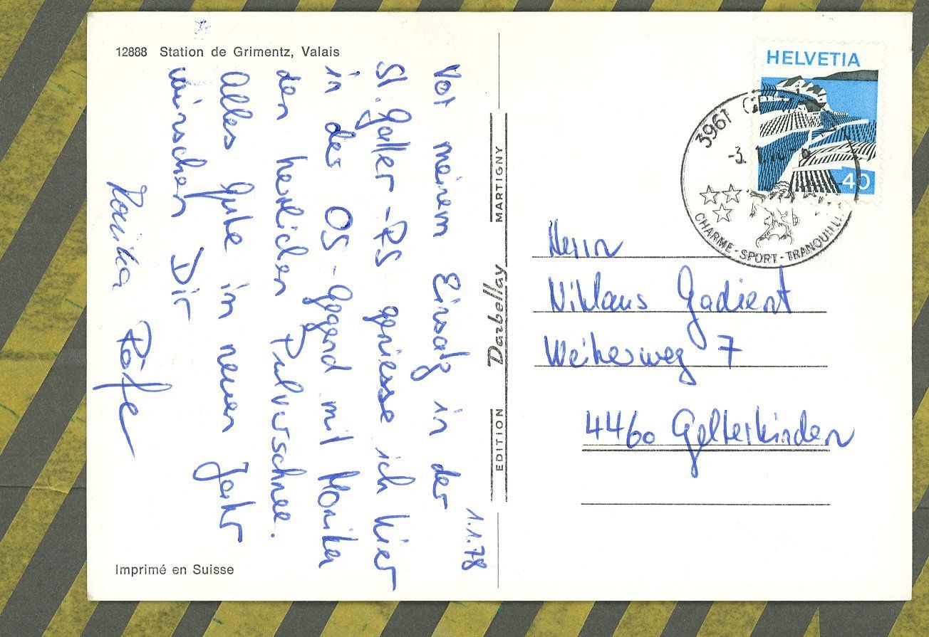 AK color Grimentz VS Val d’Anniviers ≈ 1978 (Gebraucht) in Basel für ...