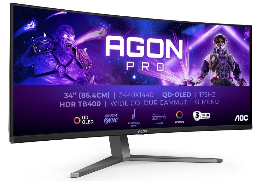 AOC Agon Pro (OLED, Curved 34"/ 0.03ms / 175 Hz) (Gebraucht) in Uster für CHF 470 – mit ...