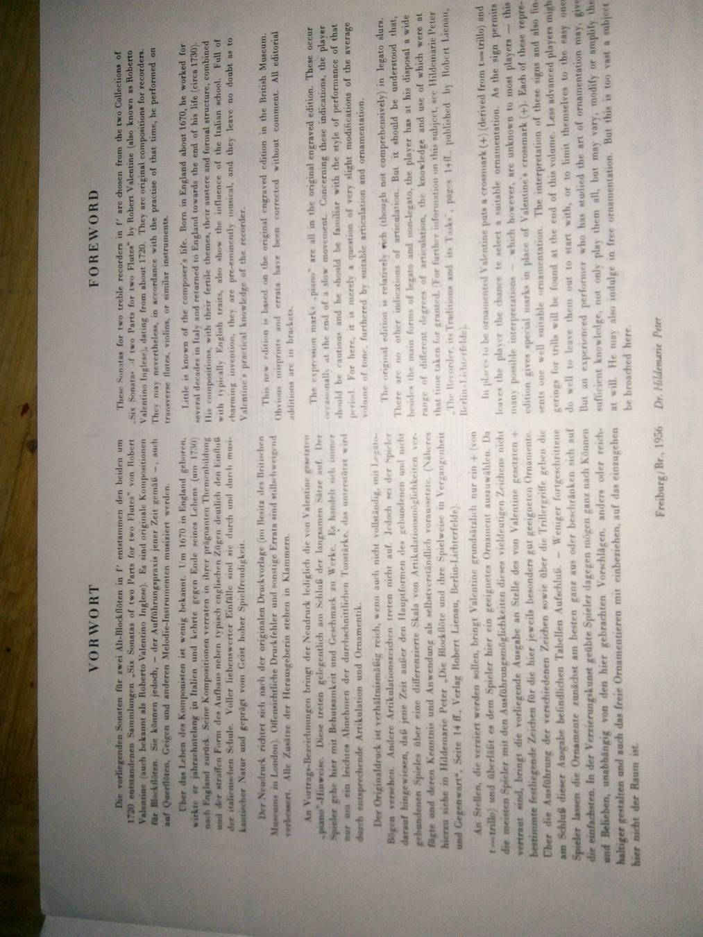 Robert Valentine: Sechs Sonaten für 2 Alt-Blockflöte in F! (Gebraucht ...