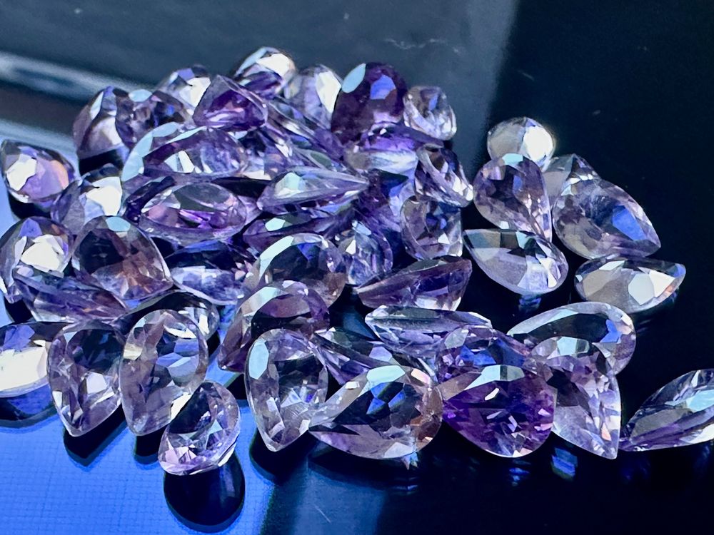 2 Stück Amethyst Pear 9 x6 mm – Erstklassige Qualität (Neu (gemäss ...