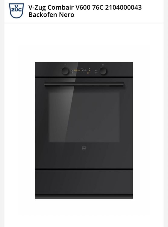 V-Zug Combair 55 V600 76C 2104000043 Backofen Nero Ch Norm (Neu und ...