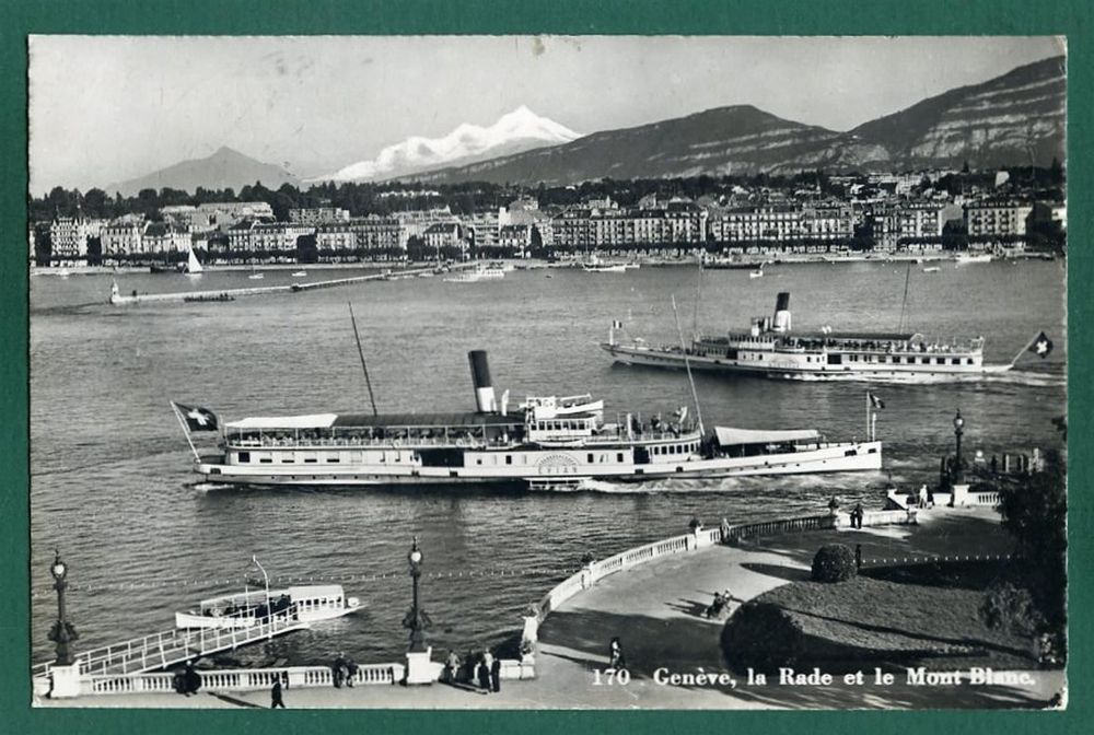 Genève, La Rade et le Mont-Blanc, Stempel nicht lesbar (Gebraucht) in Sargans für CHF 1 – mit ...