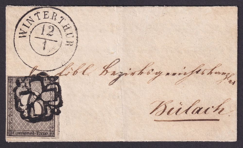 2S, ZÜRICH 6, Type V, 65.Marke, auf Brief von WINTERTHUR (Gebraucht) in ...