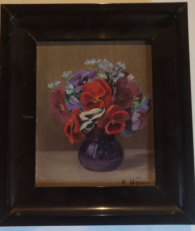 Gemälde Blumenstrauss, gerahmt, signiert R. Hänni (Gebraucht) in Luterbach für CHF 999 – nur ...