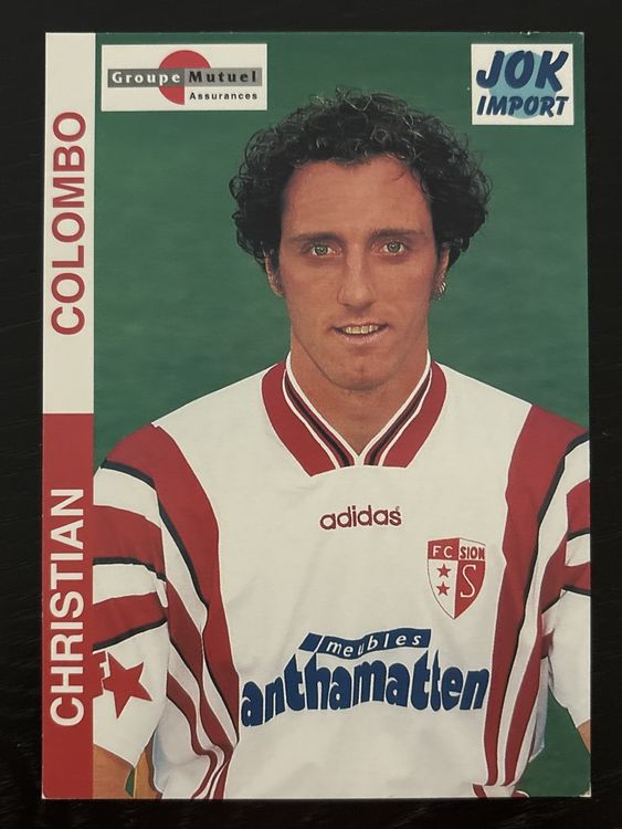 Christian Colombo FC Sion Matchworn Trikot Karte Rarität! (Gebraucht ...