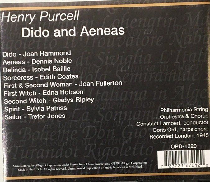 Purcell - Dido & Aeneas (Gebraucht) in Grüningen für CHF 4 – mit ...